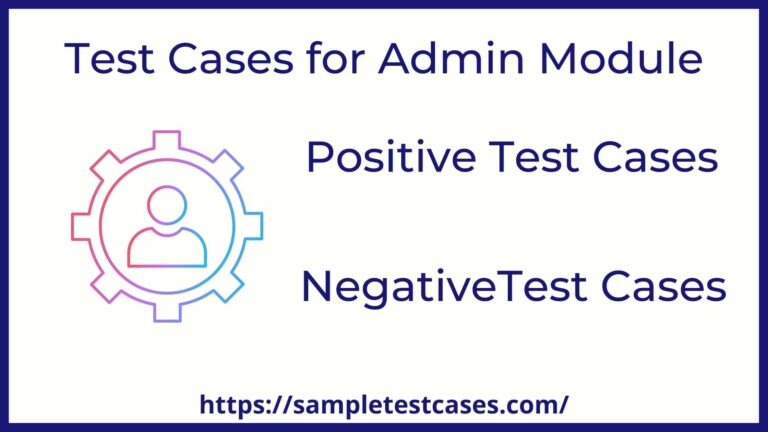 Test Cases For Admin Module