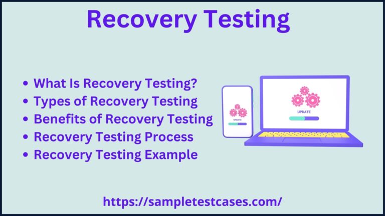 Recovery Testing - Types, Benefits, Process And Example